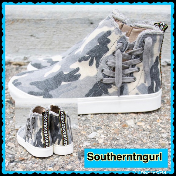 Very G | Shoes | Nwt Very G By Gypsy Jazz Trinn Grey Camo High Top ...